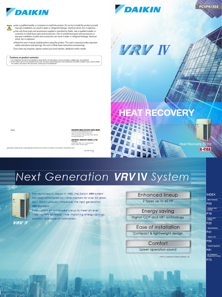 VRV Heat Recovery - Air Cooled | Download Free PDF | Air Conditioning ...