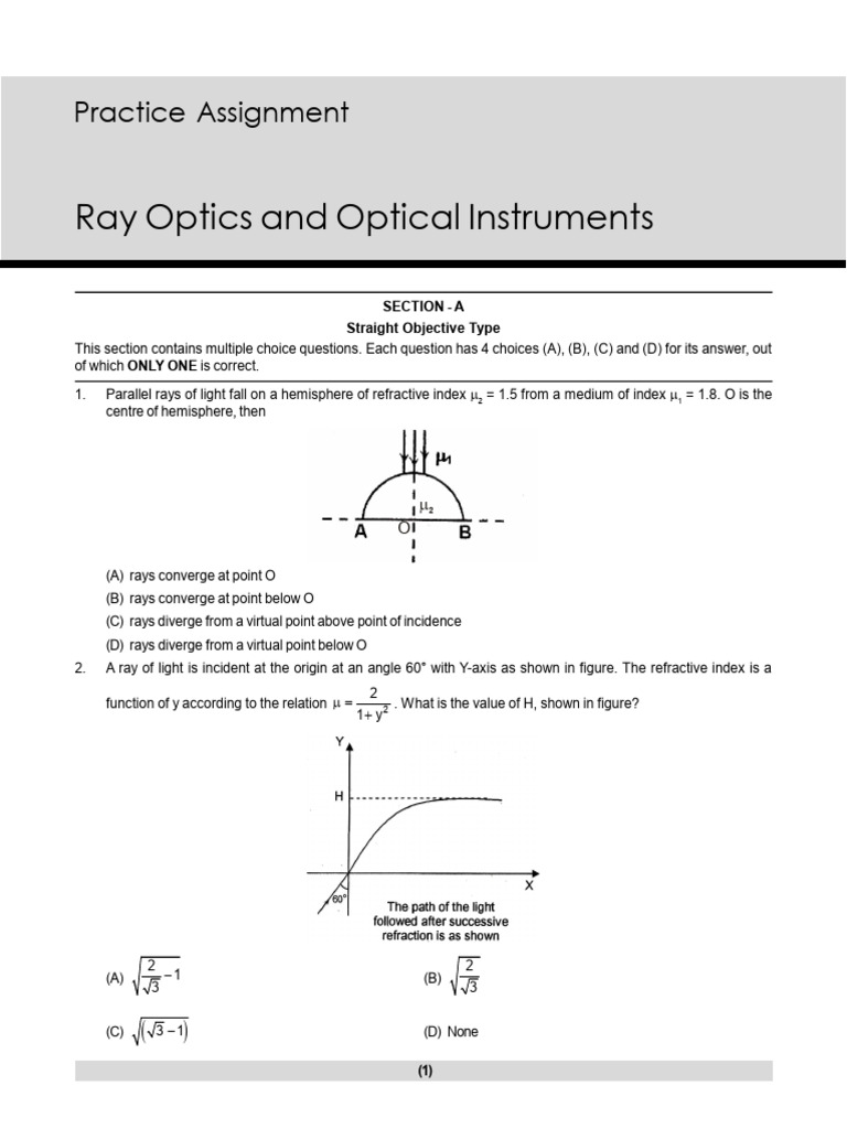Chapter-20 Ray Optics and Optical Instruments (PG 367 - 390) | PDF | Optics | Refractive Index