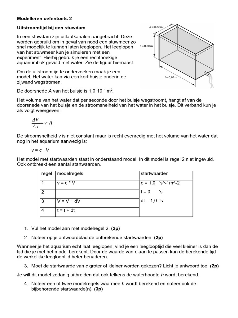 Modelleren Oefentoets 2 | PDF