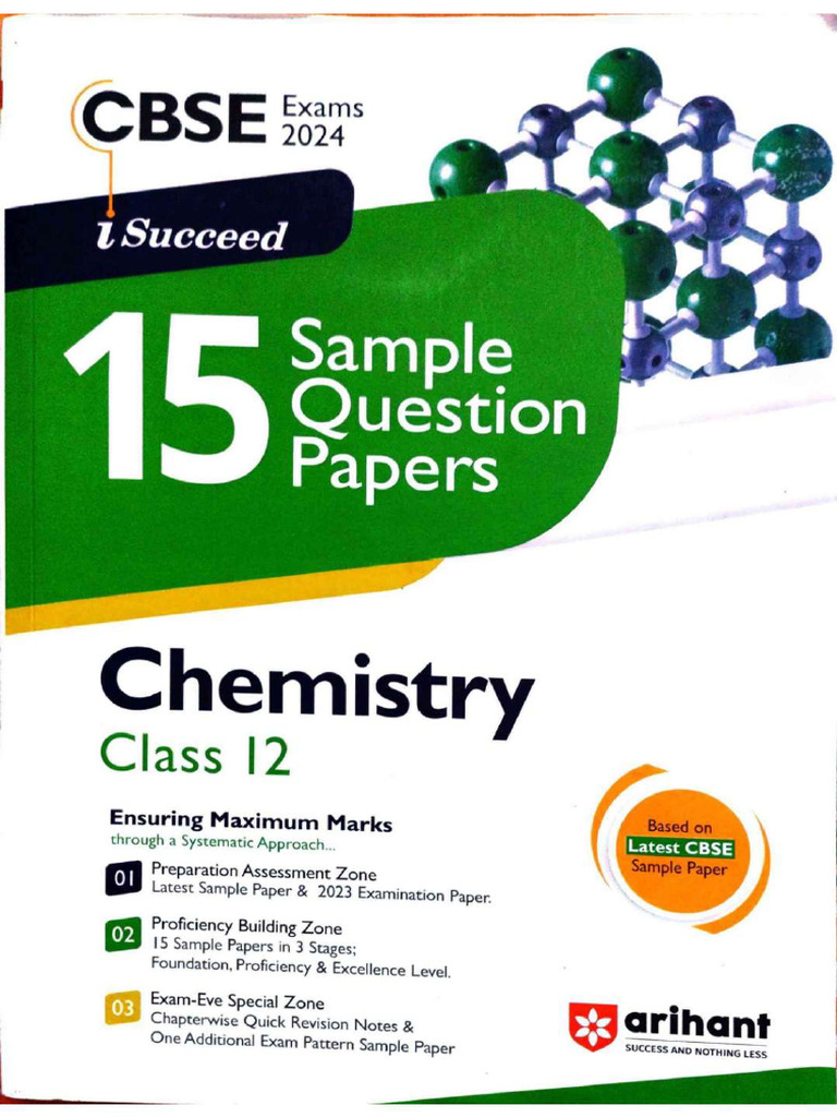 Arihant Class XII Chemistry 15 Sample Papers 2024 | PDF