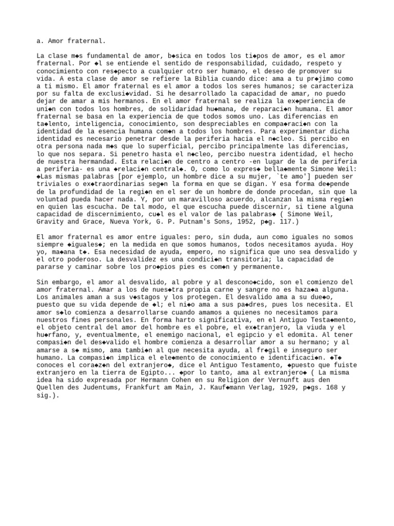 Amor Fraternal: La Esencia de la Solidaridad | PDF | Amor