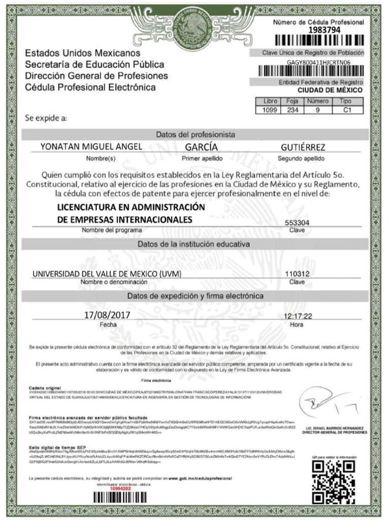 Cedula Administracion | PDF