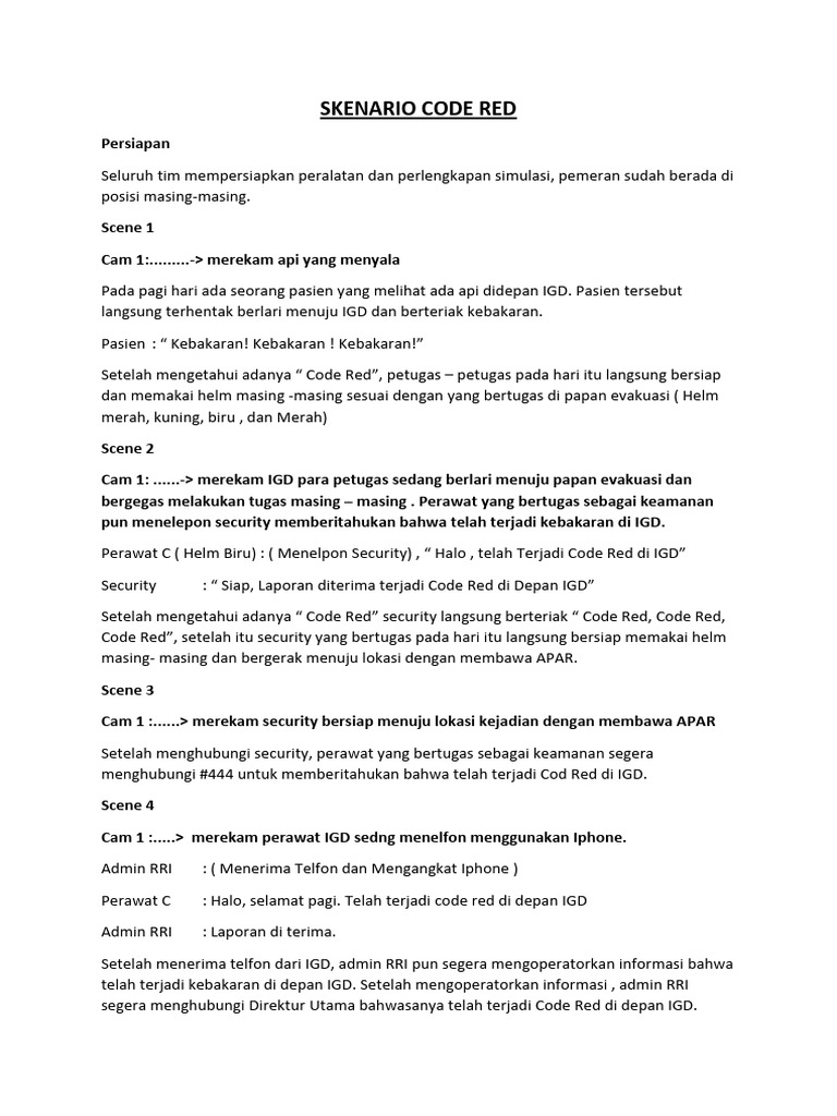SKENARIO - CODE RED Fix | PDF