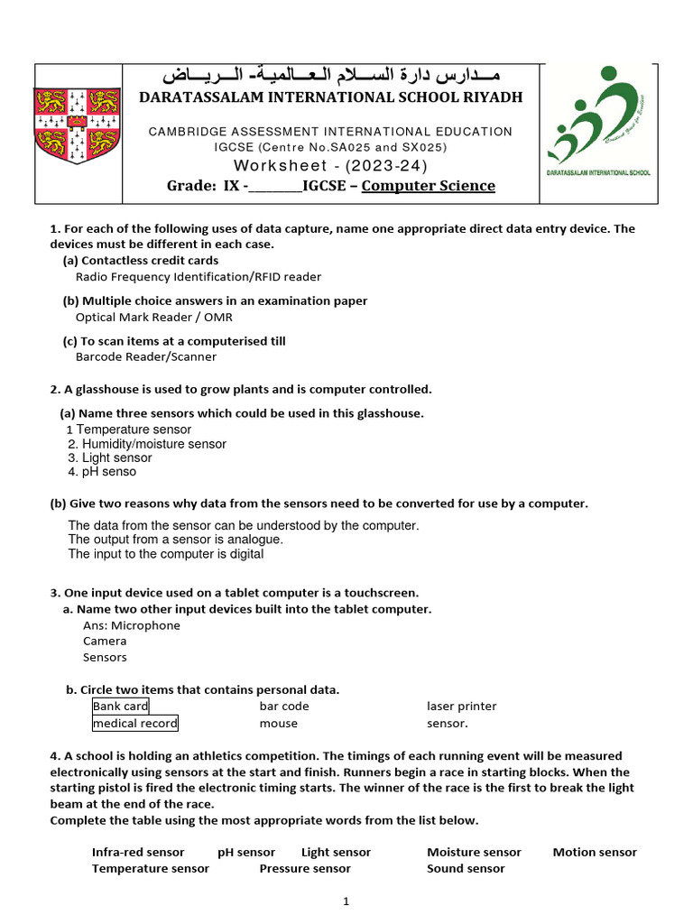ICT 9-IGCSE Worksheet | Download Free PDF | Radio Frequency ...
