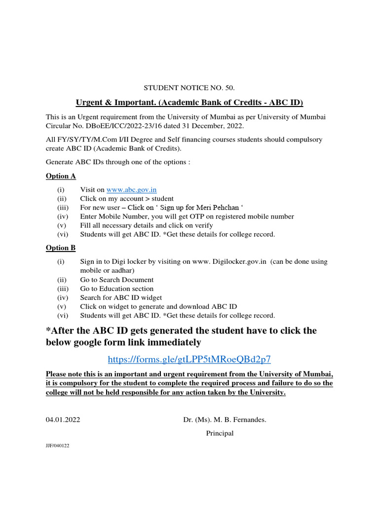 Abc Id Notice | PDF | Finance & Money Management