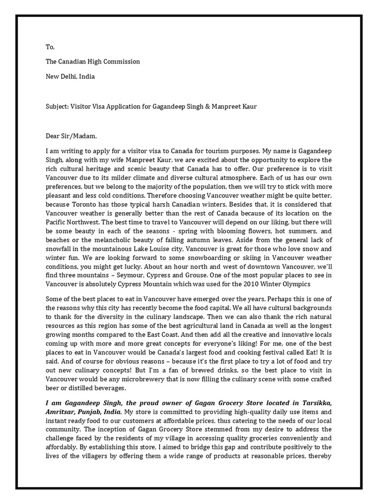 Canada Cover Letter | Download Free PDF | Vancouver