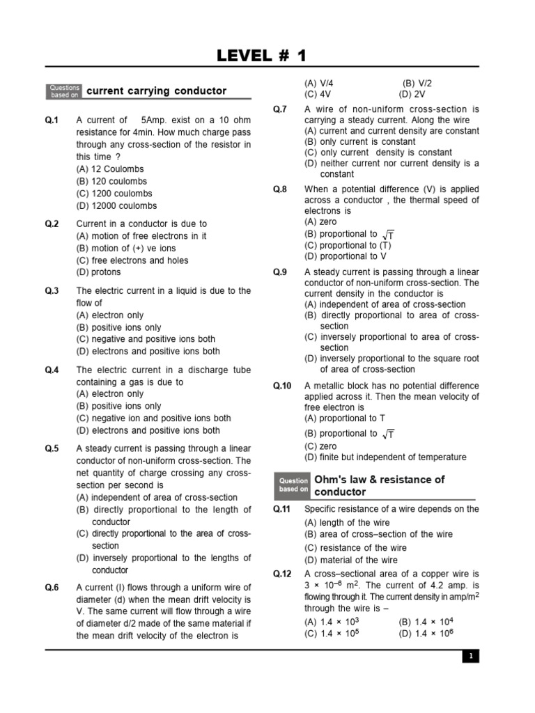Current | Download Free PDF | Electrical Resistivity And Conductivity ...