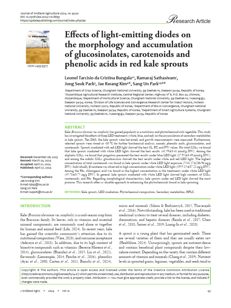 Effects of Light-Emitting Diodes On The Morphology and Accumulation of ...