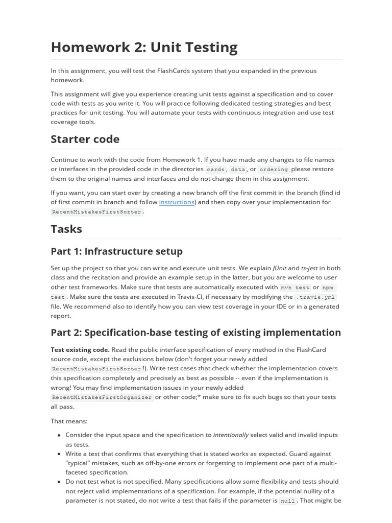 HW 2 | PDF | Unit Testing | Software Bug