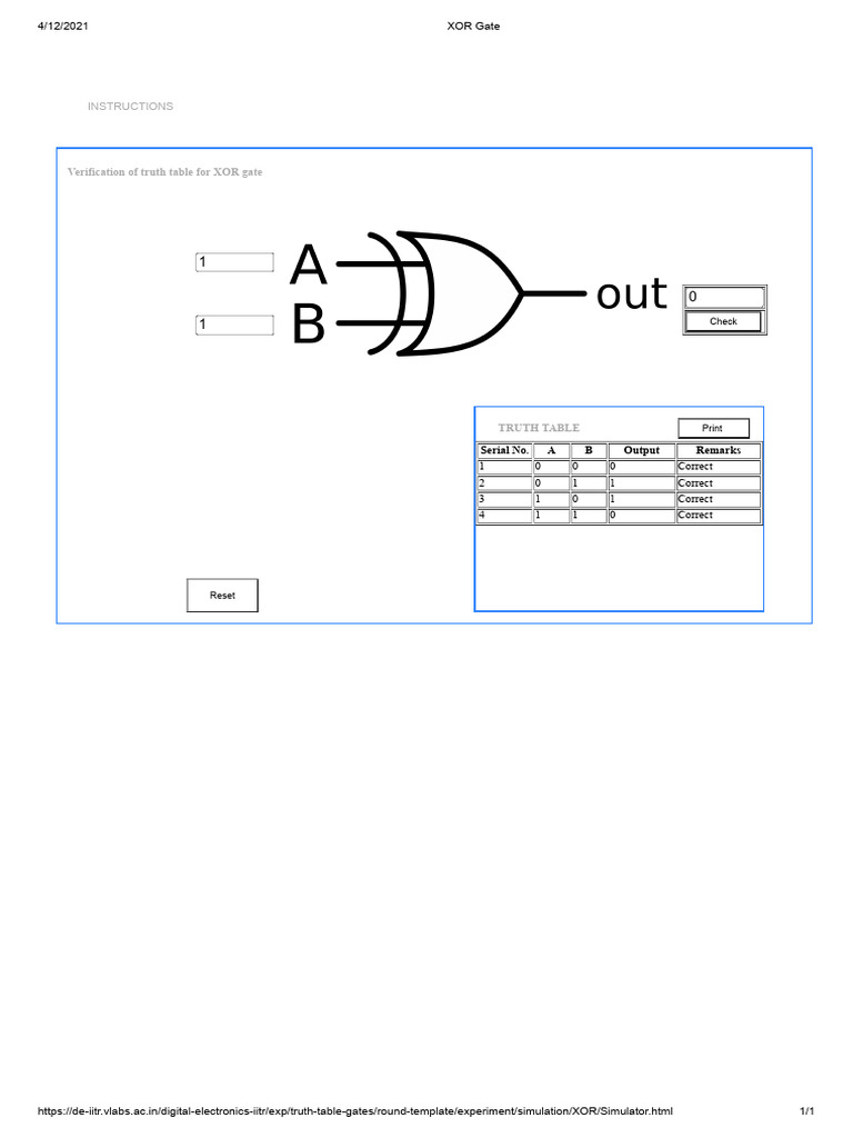 XOR Gate | PDF