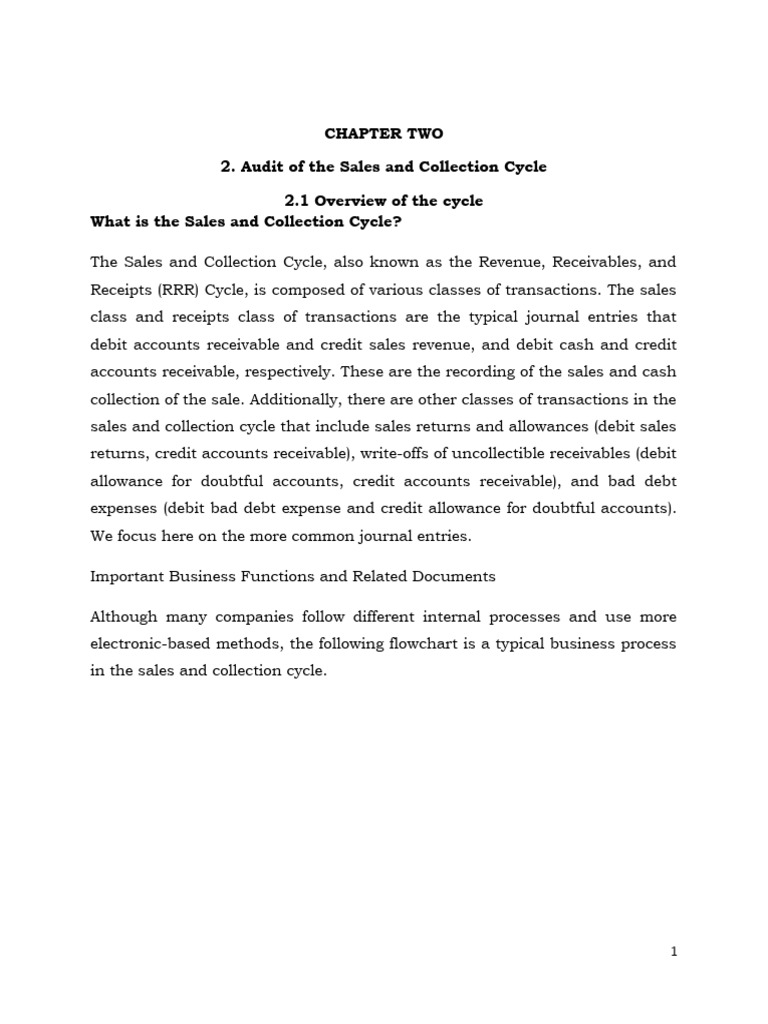 Audit of Sales and Collection Cycle | PDF | Internal Control | Audit