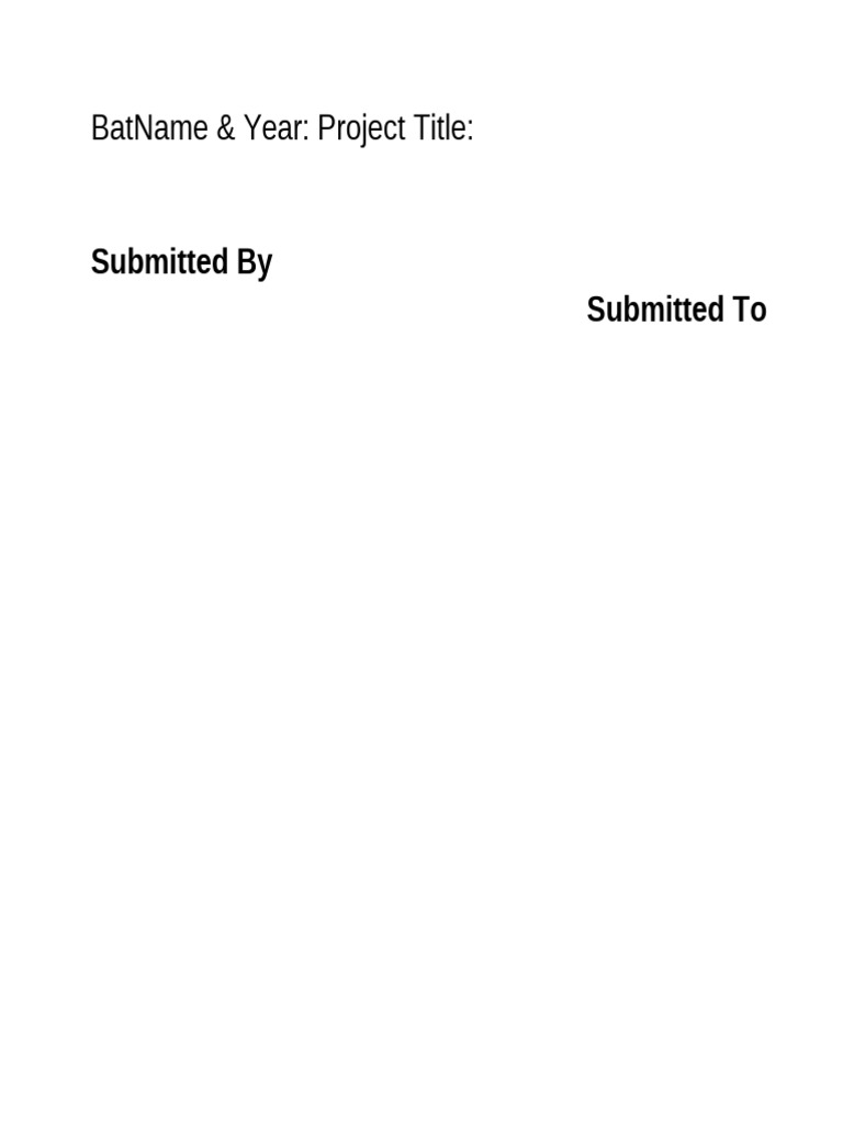 Front Page Format of Daily Diary and Project Report | PDF | Finance ...