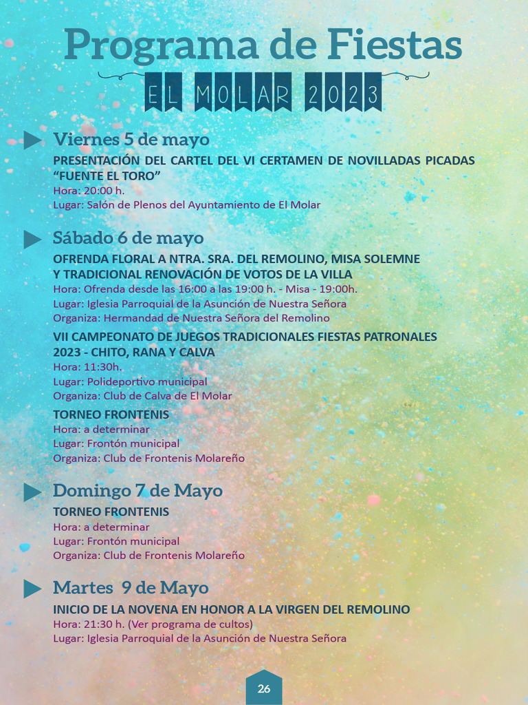 PROGRAMA FIESTAS 2023 El Molar DIGITAL 1 | Descargar gratis PDF | Adoración Cristiana Y Liturgia ...