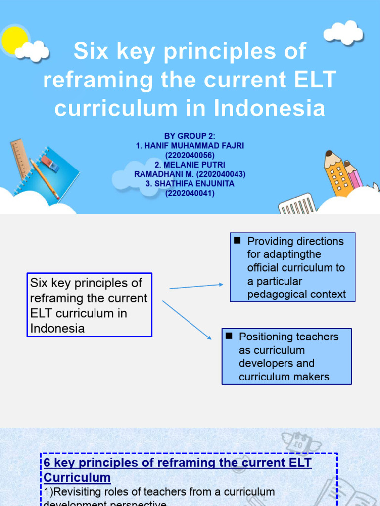 Indonesian ELT Curriculum Reframing | PDF | Teachers | Curriculum