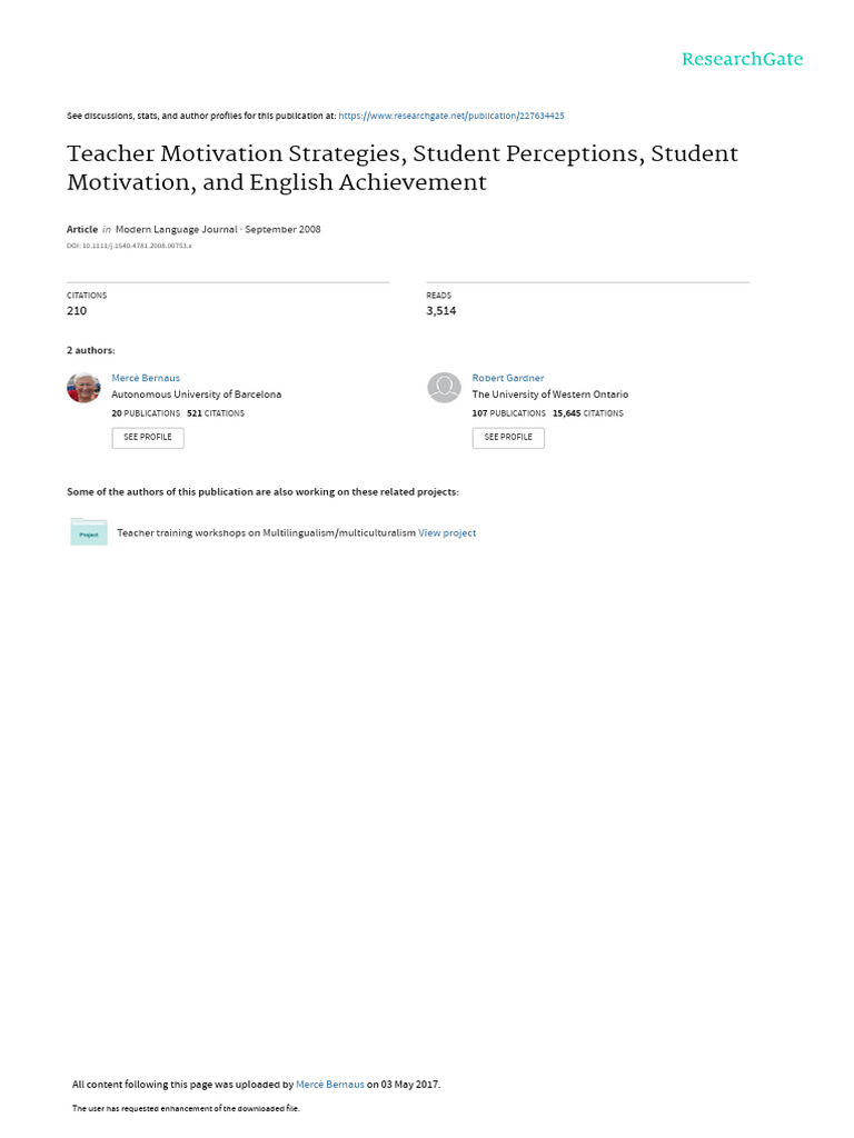Bernaus and Gardner-2008-Teacher motivational strategies | Download ...