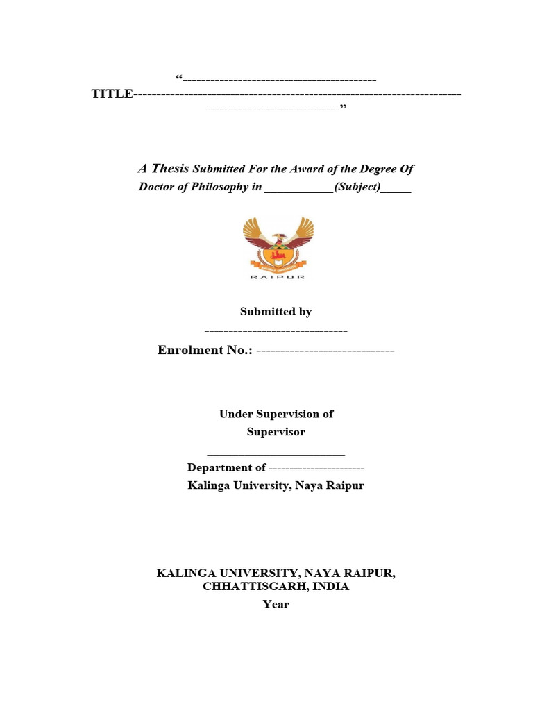 PhD Thesis Submission Guidelines | PDF | Thesis | Academic Degree