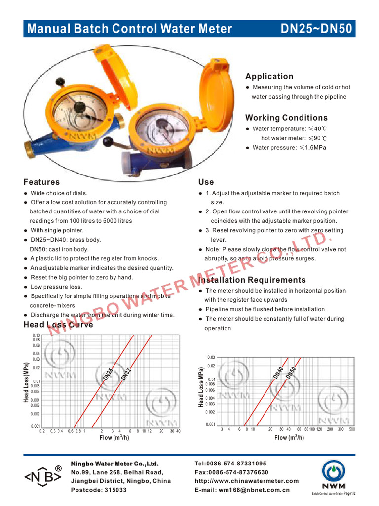 Batch Control Meter LXLD | PDF | Water | Chemical Engineering