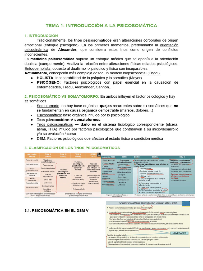 Tema 1 - Introducción A La Psicosomática | PDF | Comportamiento | Las emociones