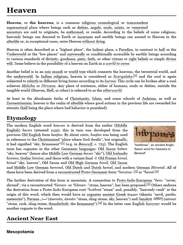 Heavens | PDF | Heaven | Kingship And Kingdom Of God