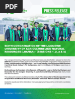 Call For Applications For Admission Into Luanar Postgraduate Programmes ...