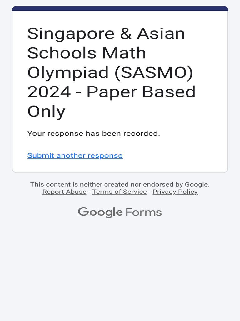 Singapore & Asian Schools Math Olympiad (SASMO) 2024 - Paper Based Only | PDF