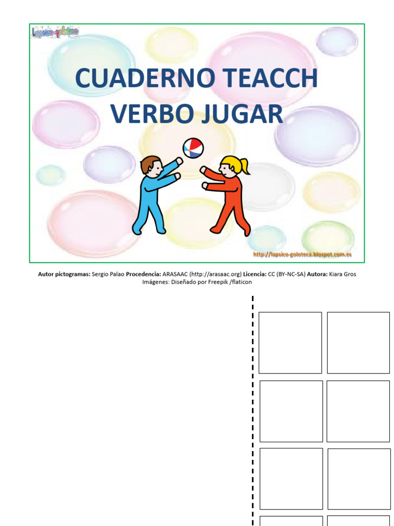 Cuaderno TEACCH: Verbo Jugar | PDF