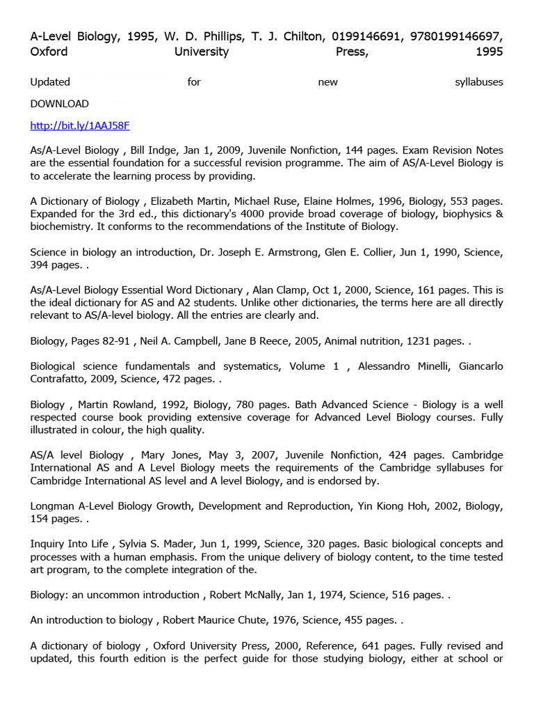 A Level Biology | PDF | Gce Advanced Level (United Kingdom)