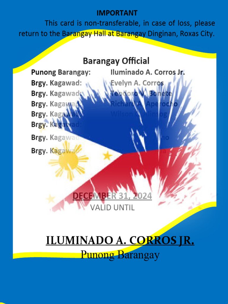 BRGY.TANOD ID | PDF