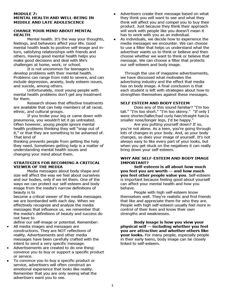 Per Devt - M7-M14 | PDF | Bulimia Nervosa | Anorexia Nervosa