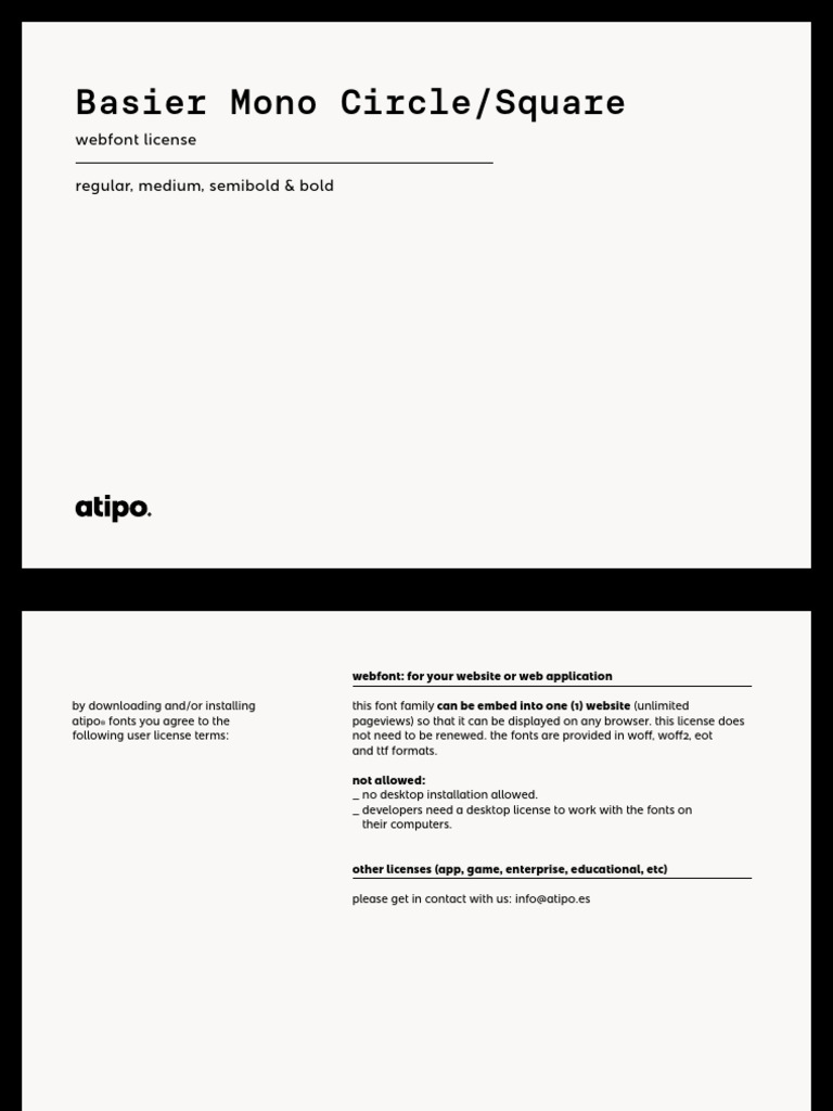 Basier Mono Webfont License | PDF
