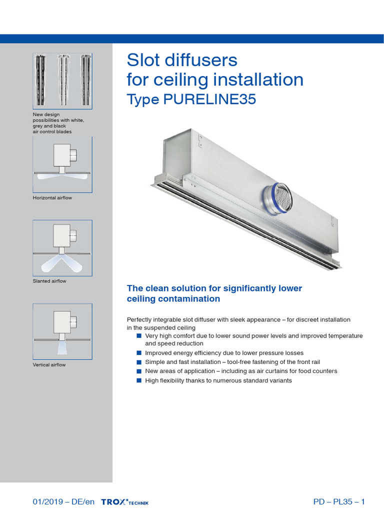 Difusor Lineal PURELINE35 | PDF | Ventilation (Architecture)