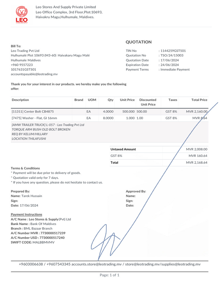 Quotation | PDF | Payments | Taxes