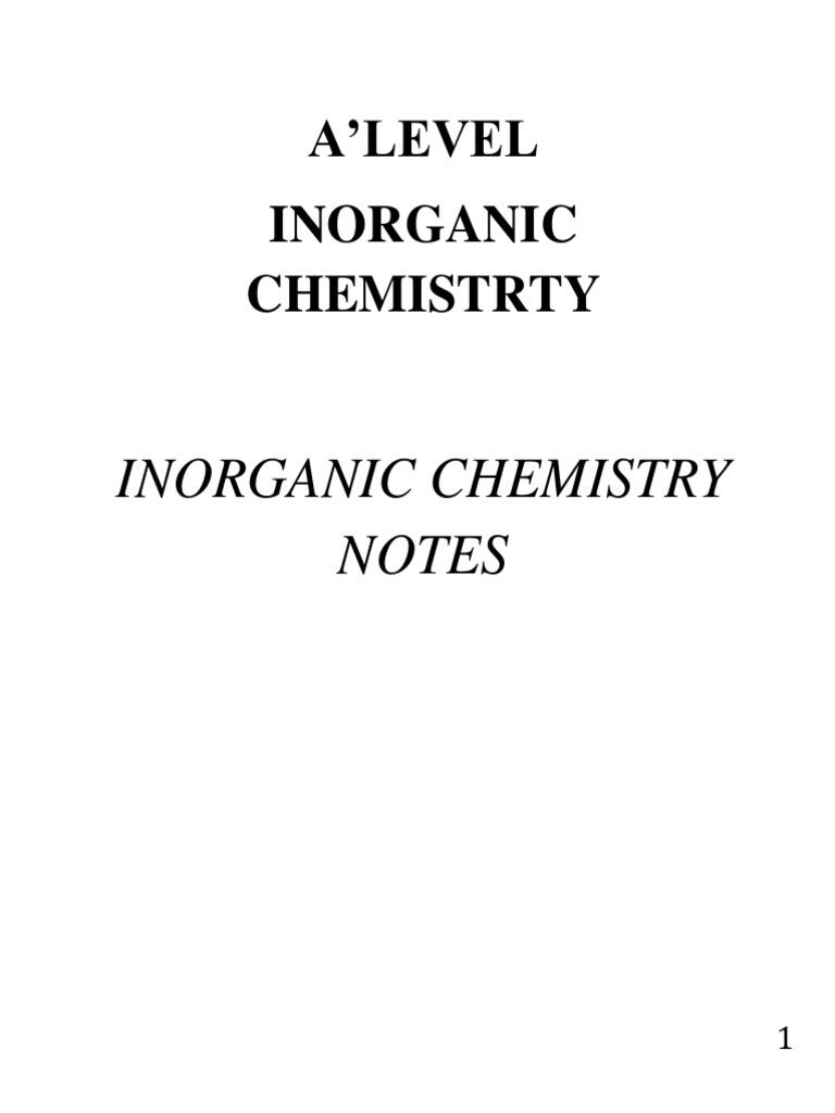 Inorganic Chemistry 2020 | PDF | Ion | Chemical Bond