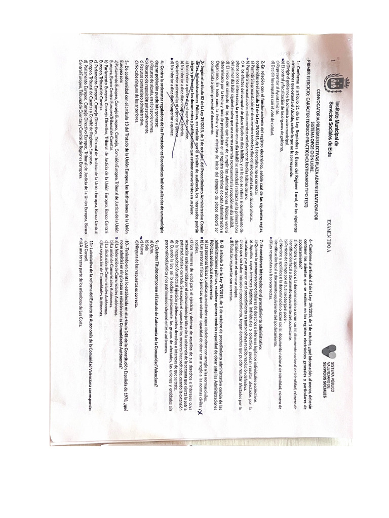 Examen Administrativo Elda | PDF