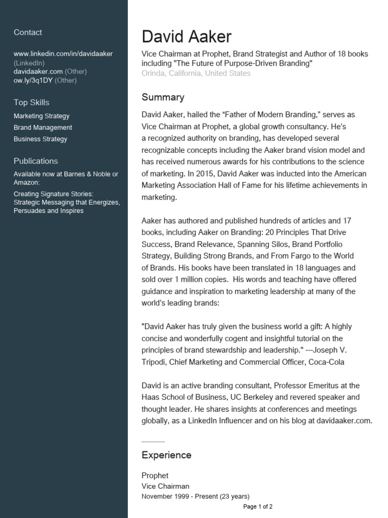 David Aaker | PDF | Brand | Marketing