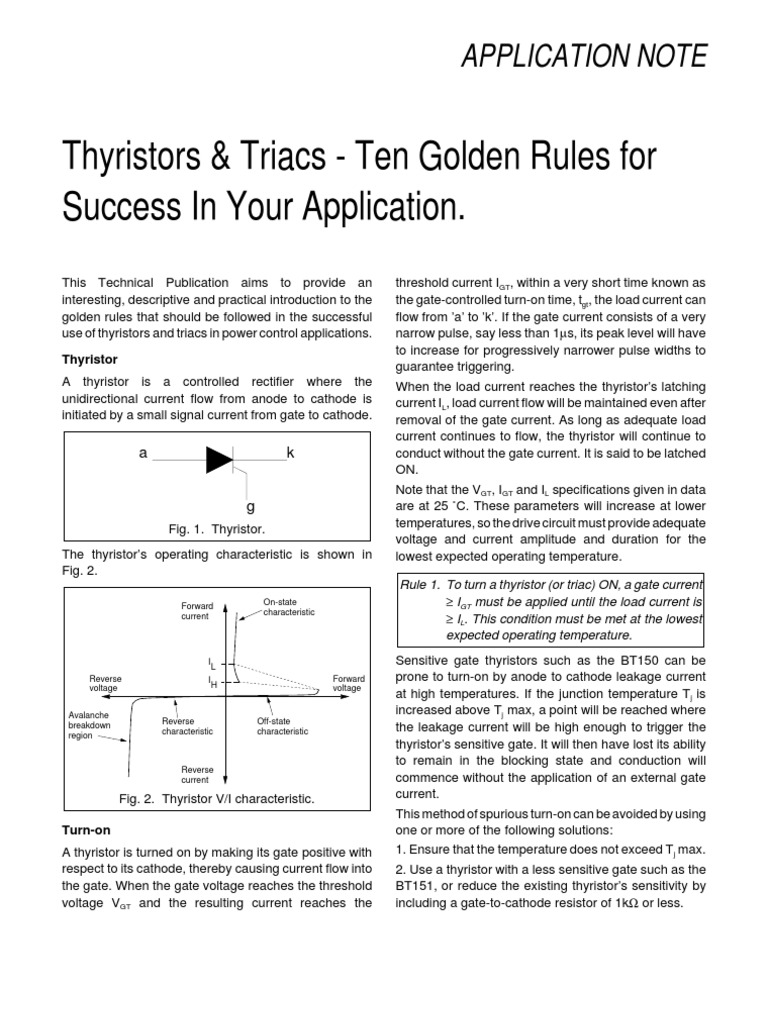 Thyristors and Triacs | PDF