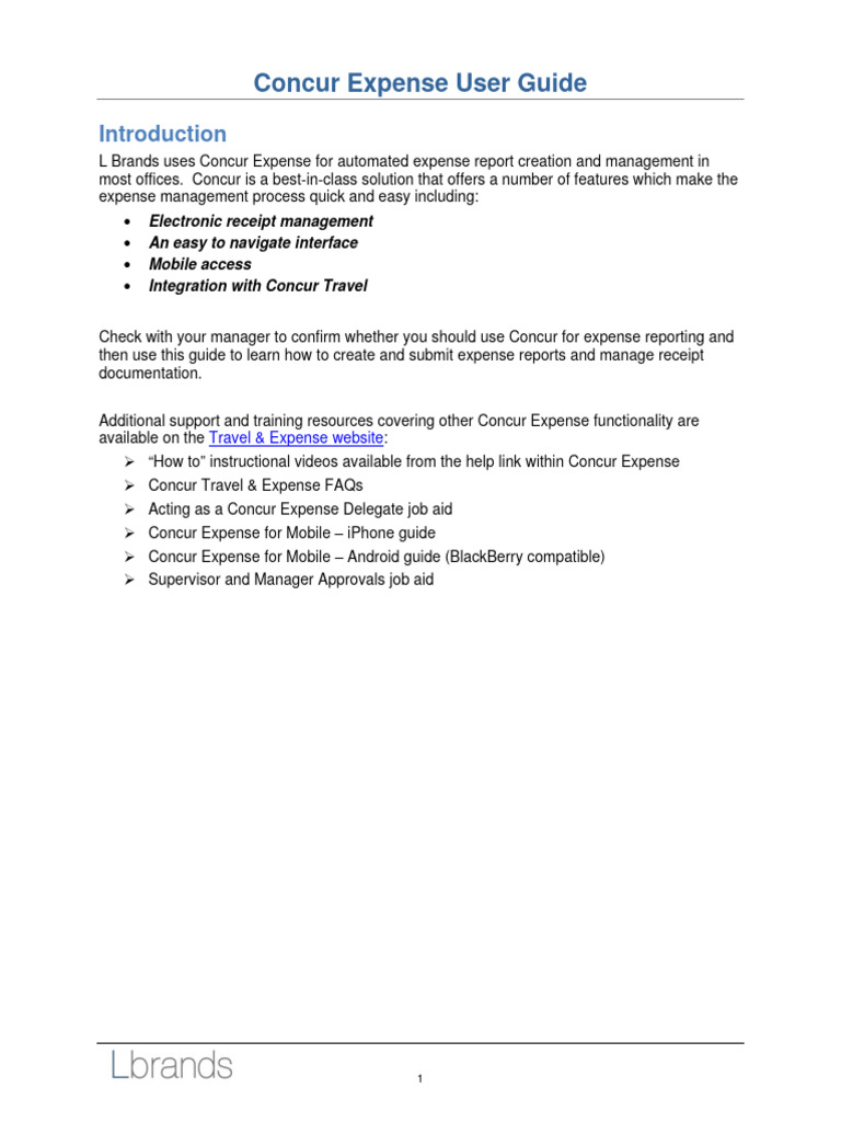 Concur Expense User Guide 100218 | PDF | Mobile App | Credit Card