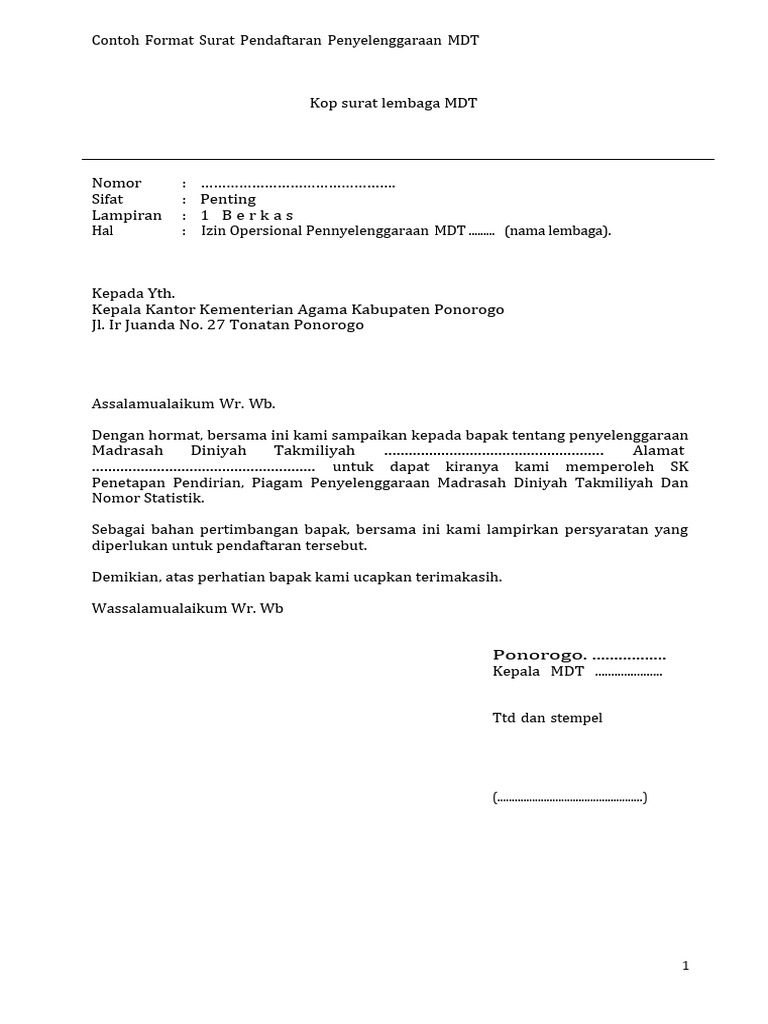 Contoh Surat Pengajuan Ijop Baru - Perpanjangan MDT | PDF | Game & Aktivitas