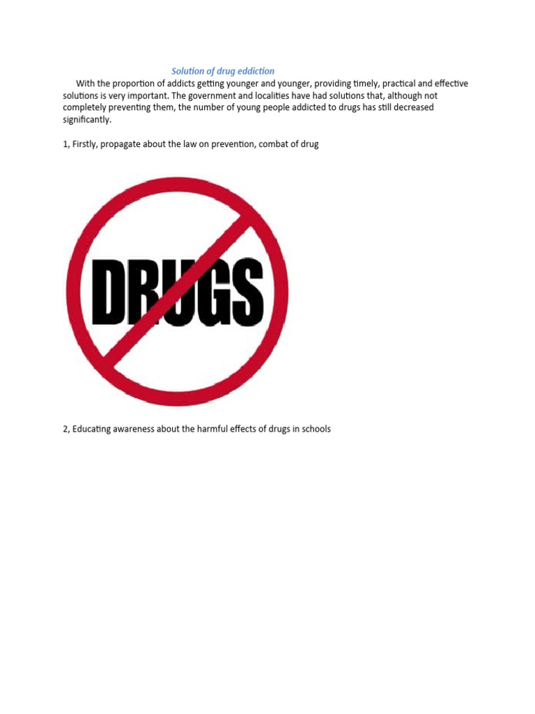 Solution of Drug Eddiction | PDF