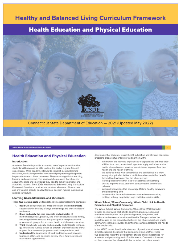 Healthy and Balanced Living Curriculum Framework May 2022 | PDF ...