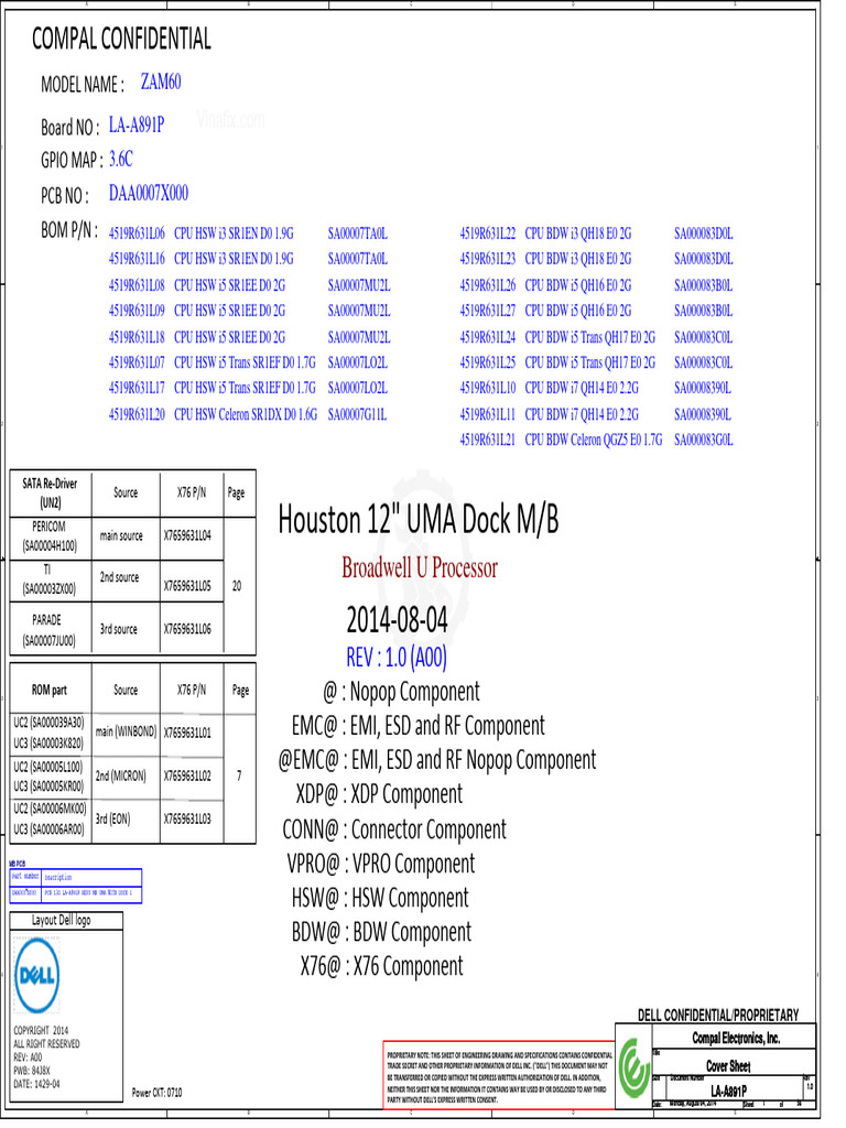 La-A891p Houston 12 Uma Dock 10l La-A891pr10 Hsw X-build Gerber Bom ...