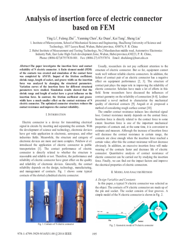 Analysis of Insertion Force | PDF | Electrical Connector | Finite Element Method