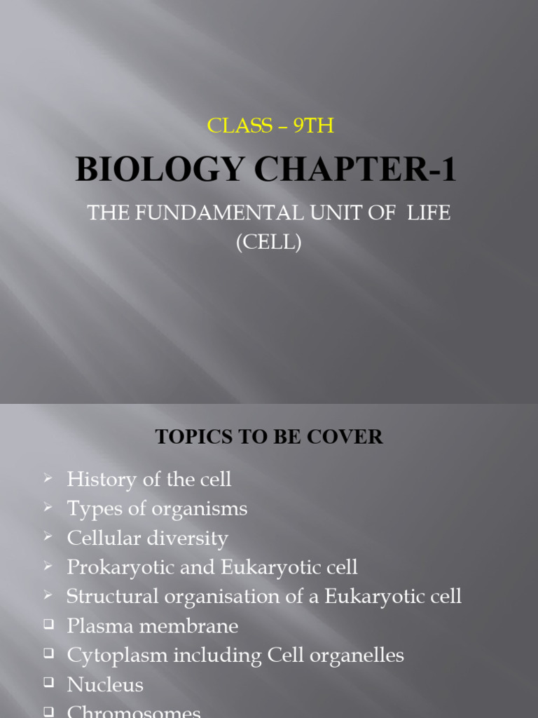 Biology Chapter-1 | PDF
