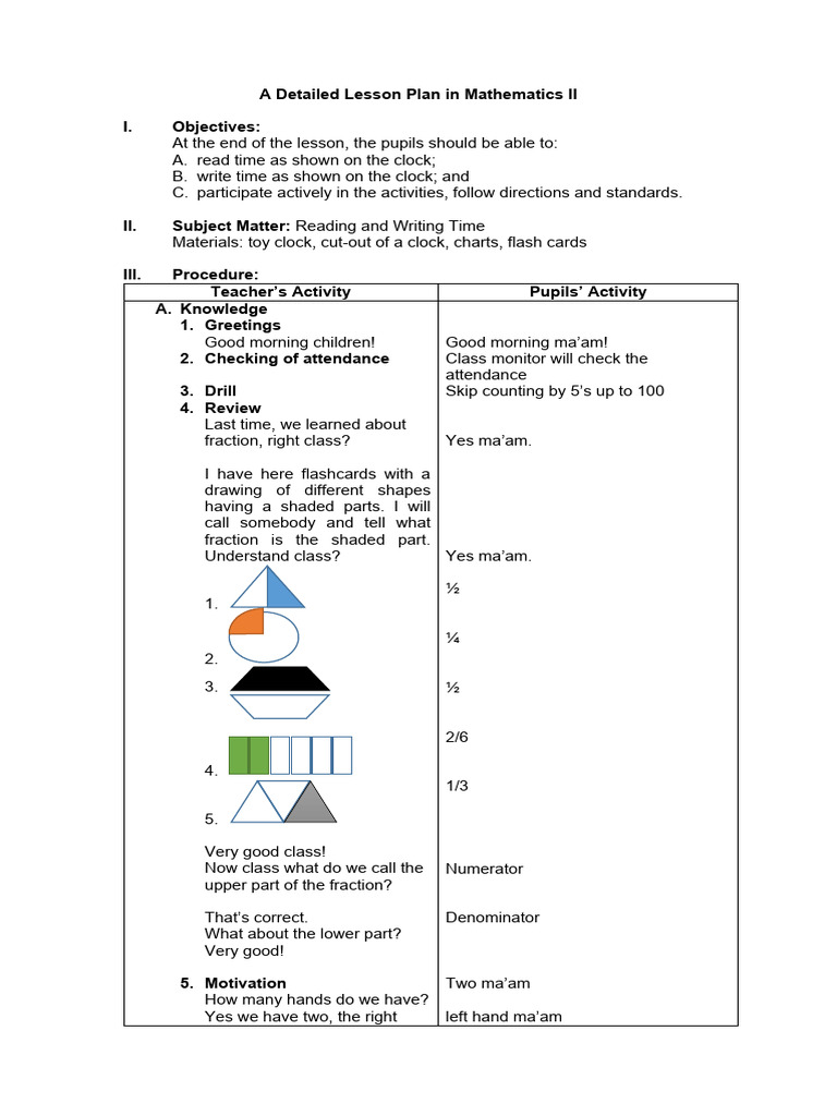 A Detailed Lesson Plan in Mathematics II | Download Free PDF ...