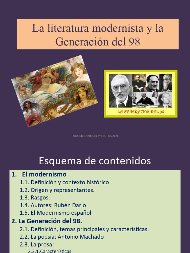 Modernismo y Generación del 98 en España | PDF