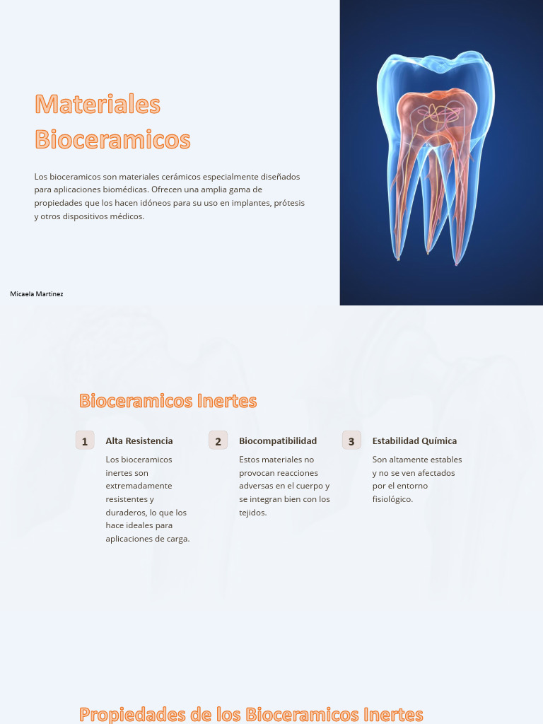 Bioceramicos Inertes, bioactivos y biodegradable- Micaela Martinez ...