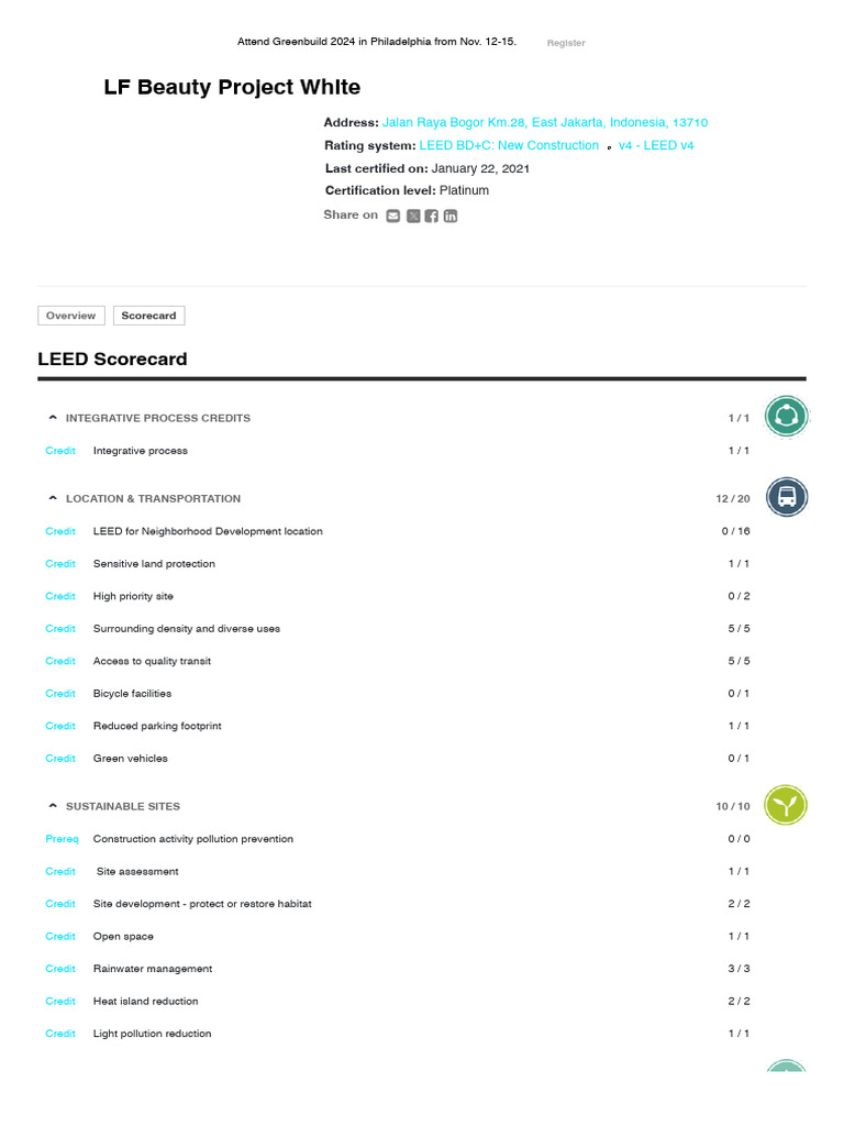 LF Beauty Project White LEED Platinum | PDF | Green Building ...