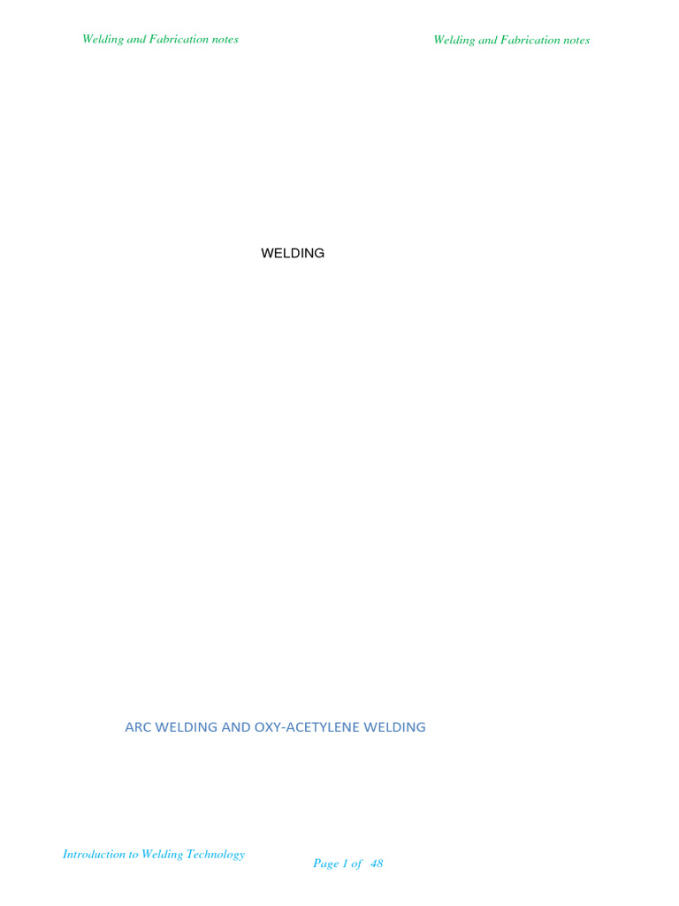 Welding and Fabrication Notes | PDF | Welding | Construction