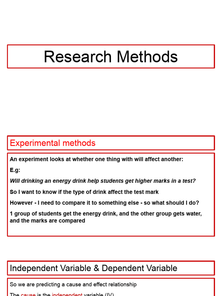 1 Research Methods | PDF | Experiment | Mean