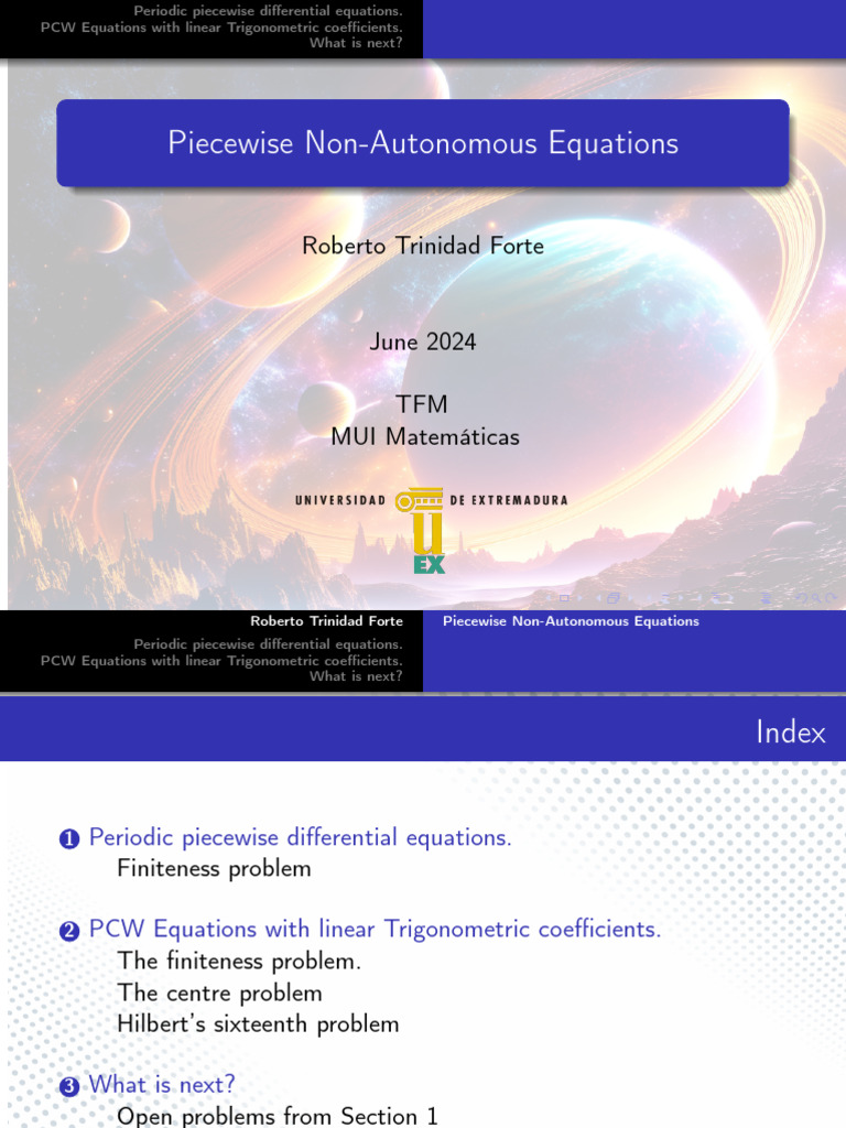 Presentation TFM Piecewise Non Autonomous Equations English | PDF | Equations | Trigonometric ...